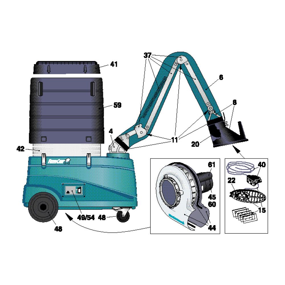 Spare Motor for Nederman FilterCart - Replacement Parts | AES | AES Ltd.