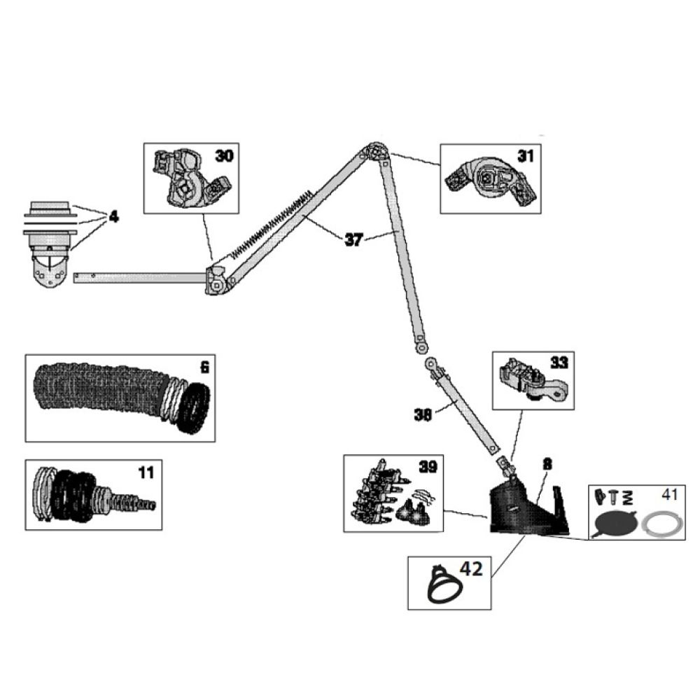 Complete Lower Arm Section, Nederman Original/Standard Arms 4M / 5M ...